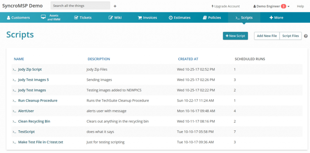 Release 10/26/17: Scripting, Policies, Embedded RMM UI | Syncro