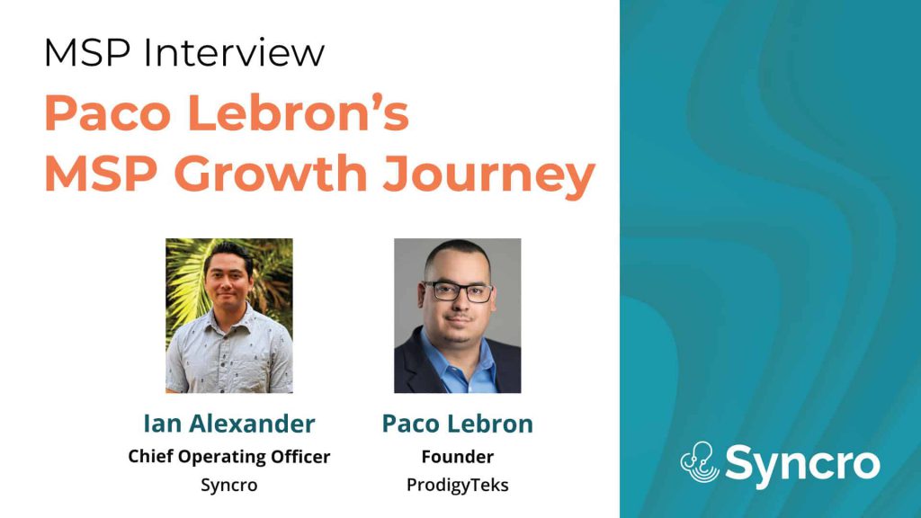 Ian Alexander Interviews Paco Lebron from ProdigyTeks | Syncro